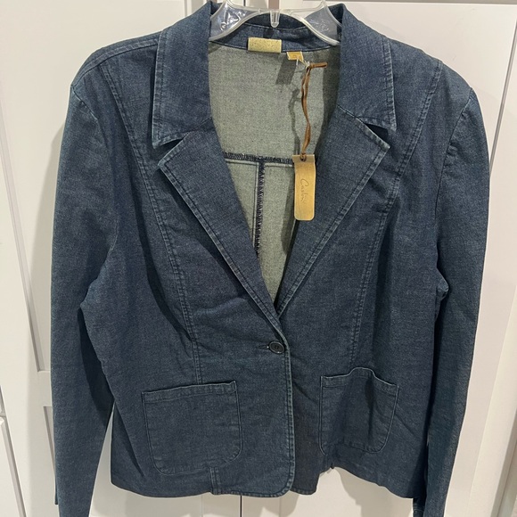 Caslon | Jackets & Coats | Caslon Dark Blue Denim Blazer | Poshmark